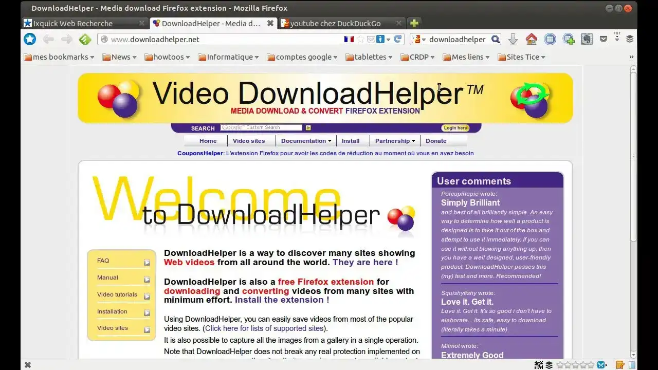 tutoriel downloadhelper - VideoTutoriels