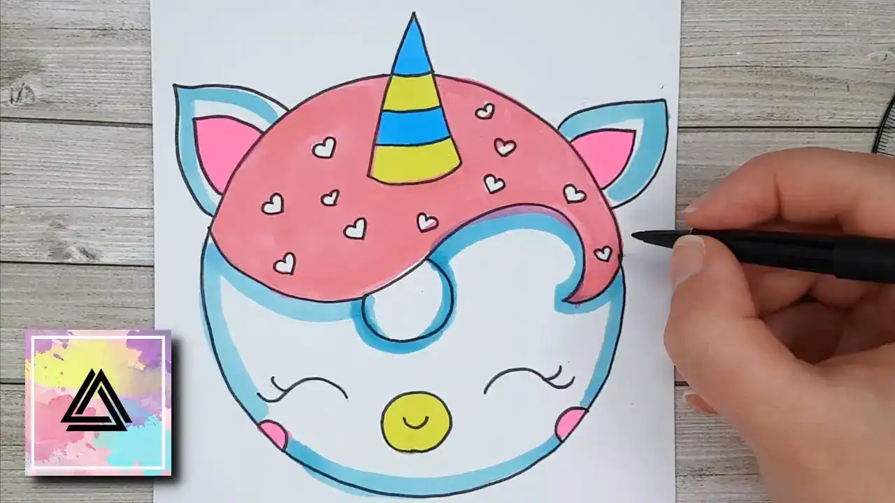 Tutoriel de Dessin : Comment dessiner un Donut Licorne Kawaii ... Tutoriel de Dessin : Comment dessiner un Donut Licorne Kawaii ...