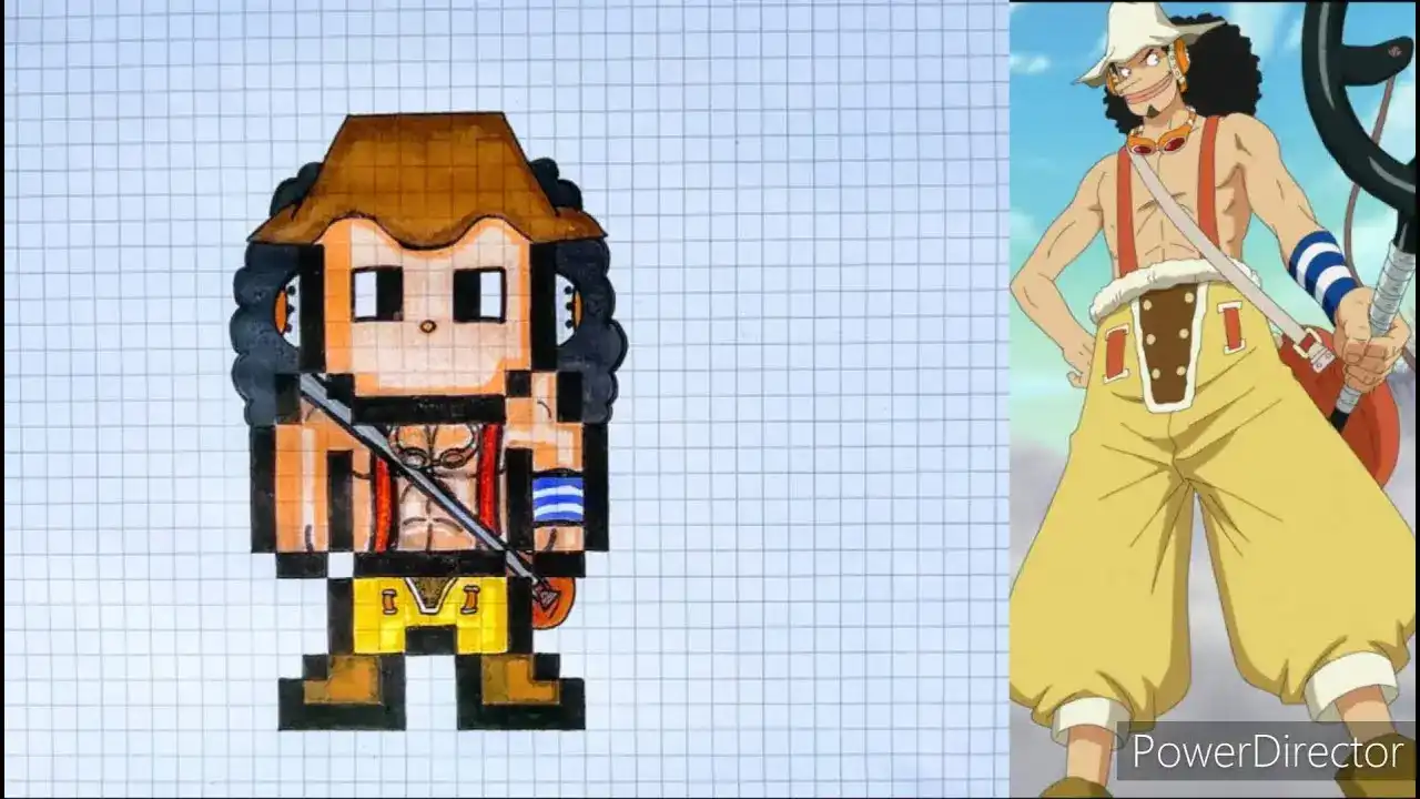 {Tutoriel} Comment dessiner Usopp en pixels.#5 - VideoTutoriels