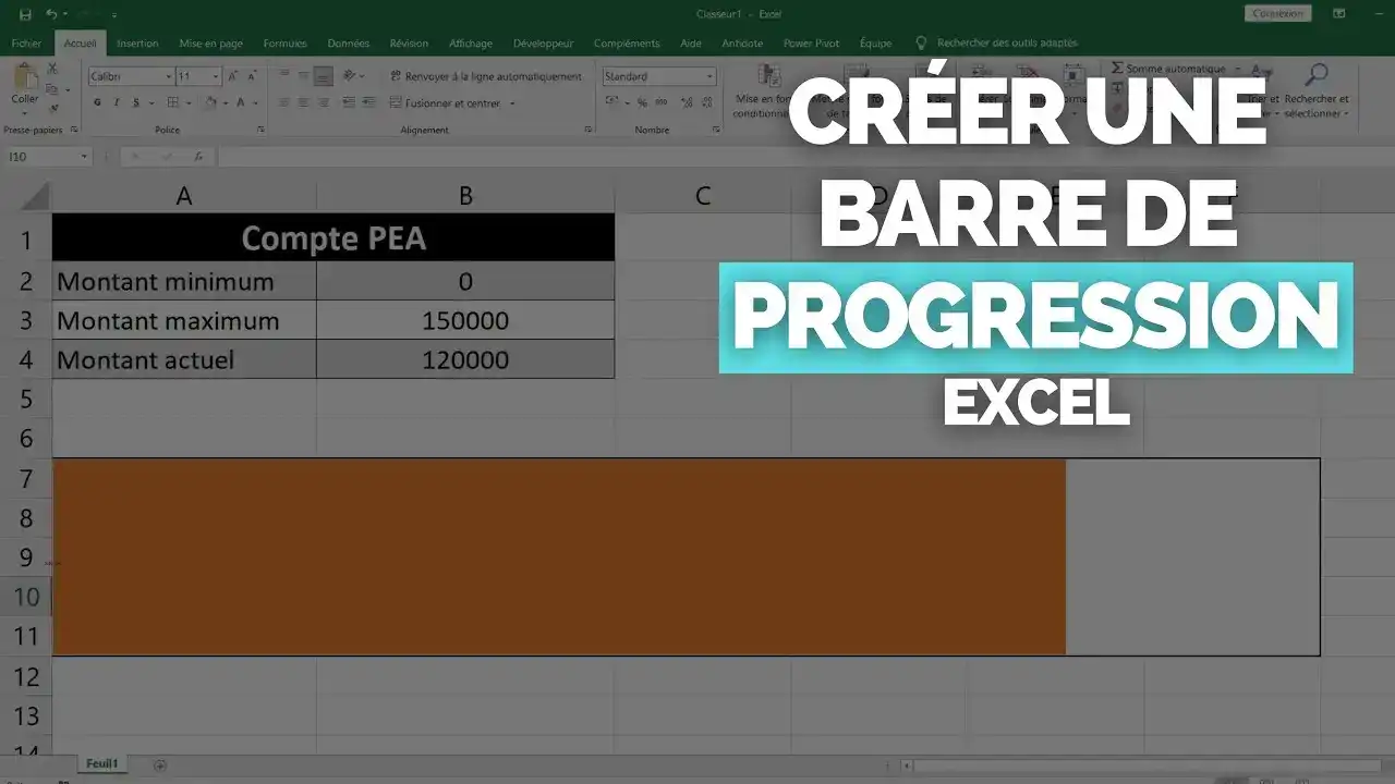 Créer une ? Barre de Progression Excel ? [TUTORIEL] Barre de Données / Jauge en 2 min ...