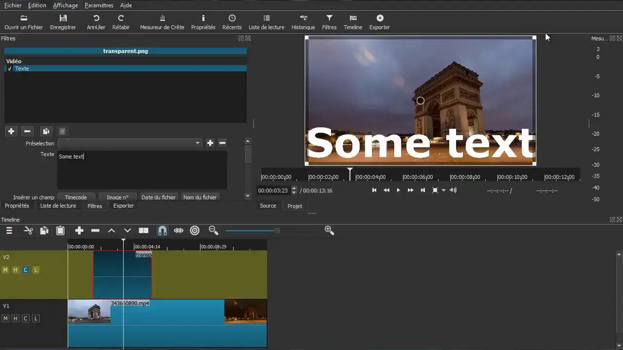 Shotcut Tuto minute : Add text - Ajouter du texte (Tutoriel obsolète ...