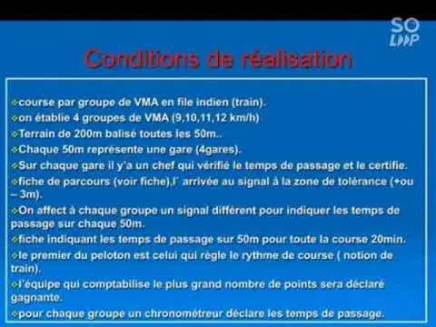 La course en durée : Leçon 3: Les objectifs des séquences de travail ...