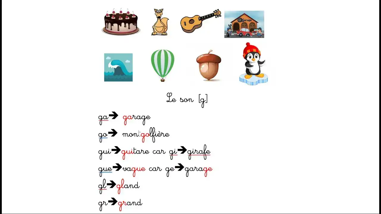 Français CP: le son [g] - leçon - VideoTutoriels