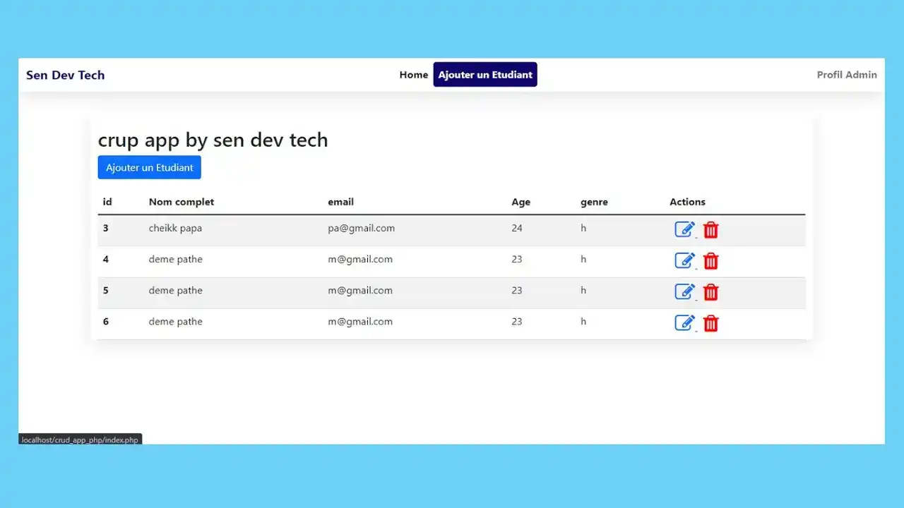 Tutoriel Php Crud Avec Mysql Et Bootstrap 5 Create Read Update