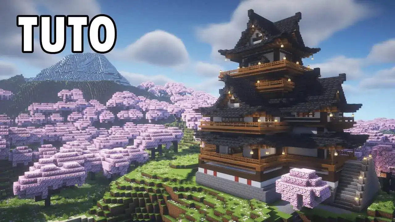 Minecraft 1.20 | Comment Construire une Grand Château Réaliste Japonais ...