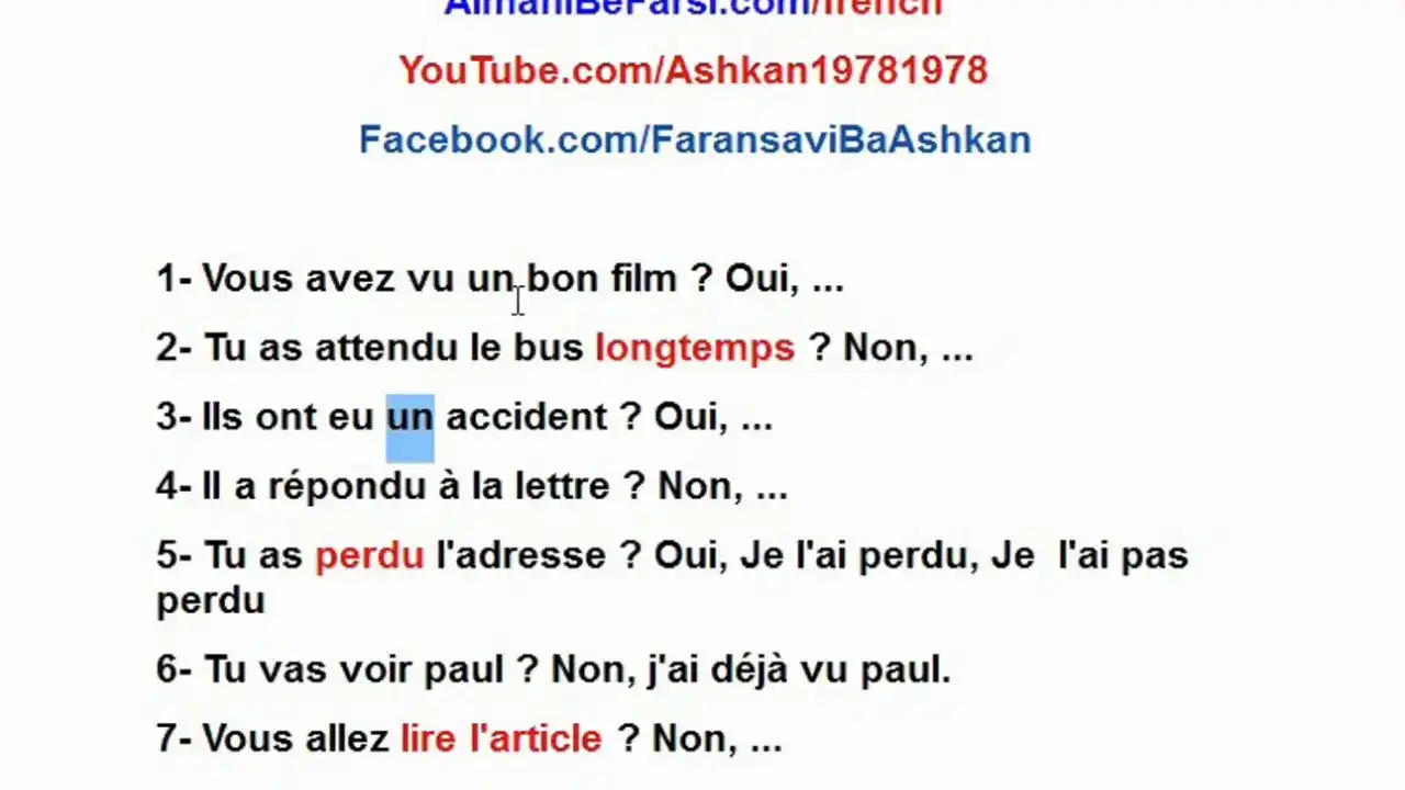 Leçon 91 (Le passé composé + COD/COI) - VideoTutoriels