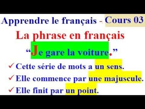Apprendre la langue française : Cours 03 définition simple et facile d ...